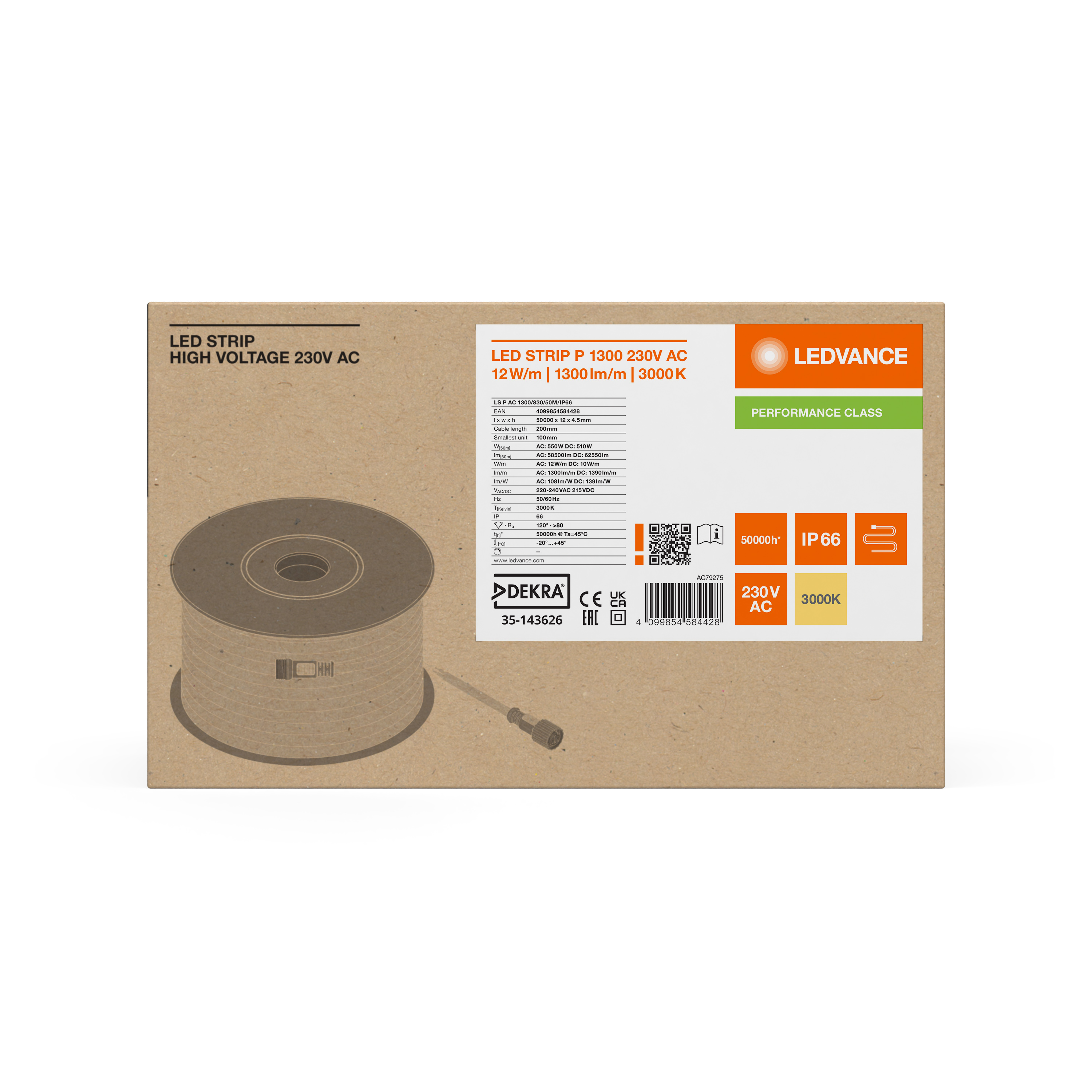 LS P AC 1300 830 50M IP66 | LED STRIP P HIGH VOLTAGE 230V | LEDVANCE